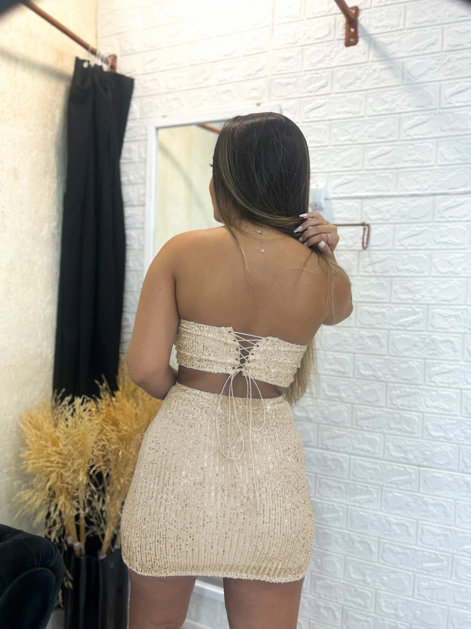 Cropped corset paetê – Closet by Emily Temoteo